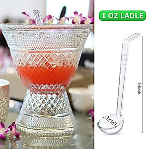 4 pieces 1 oz ladle clear small gravy ladle long handle Acrylic 7.9 Inch Perfect for Serving Dressings,punch bowl, Sauces and Toppings (1oz, small)