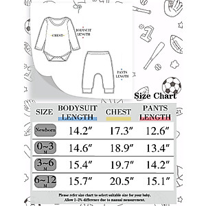 COSLAND Baby Baseball Outfit Infant Boys Cotton Pant Sets, White, Newborn