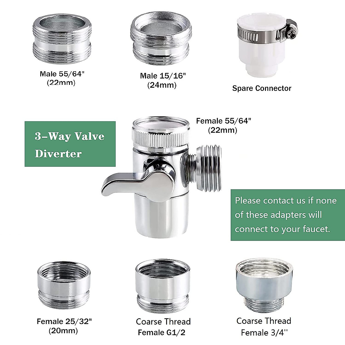 cakuuma Sink Faucet Hose Sprayer Attachment handheld Sink Sprayer with 6 Adapters & ON/Off Extension Salon Shampoo Hose Shower Head for Hair Washing Baby Bath Pet Rinse (4ft, Silver) (XP-HS002)