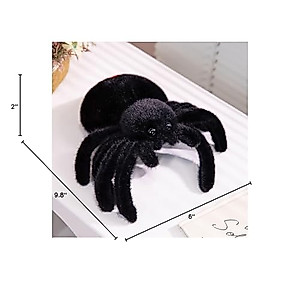 XItbyja Black Spider Pillow Cute Spider Plush Toys 9.8inch Animal Soft Fur Huggable Jumping Spider Plush,Halloween Stuffed Animal Gift Adorable Playtime Plush Toy,Super Soft Plush Doll Toy for Kids
