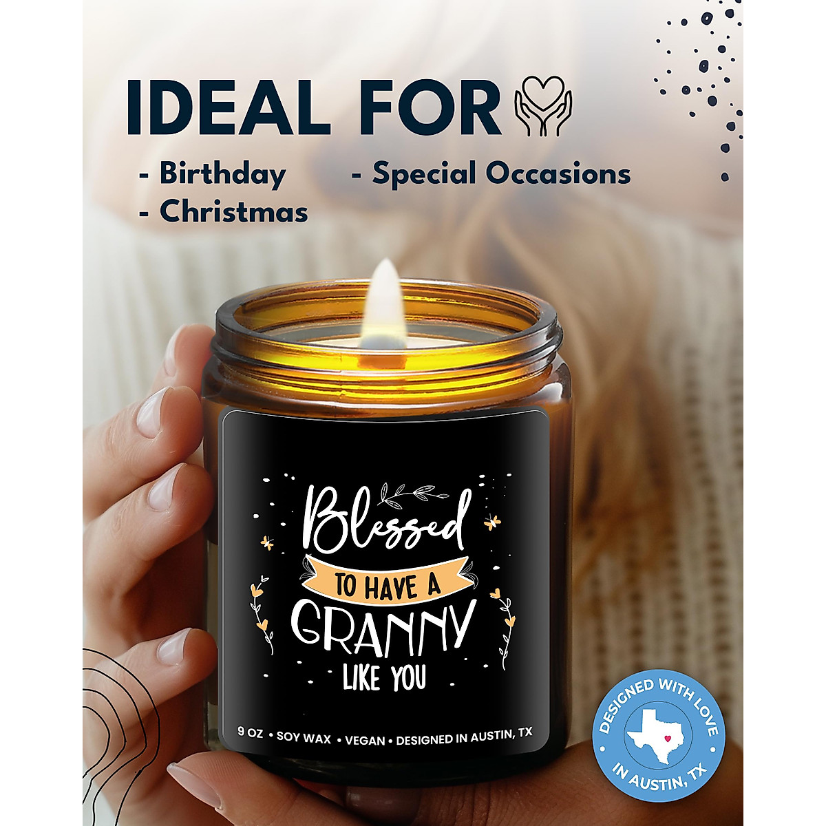 Granny Candle, Perfect Mother's Day Gifts for Granny from Grandson, Granny Birthday Gifts, Unique Granny Gifts, Best Granny Gift Ideas from Granddaughter, Thoughtful Christmas Gift for Granny