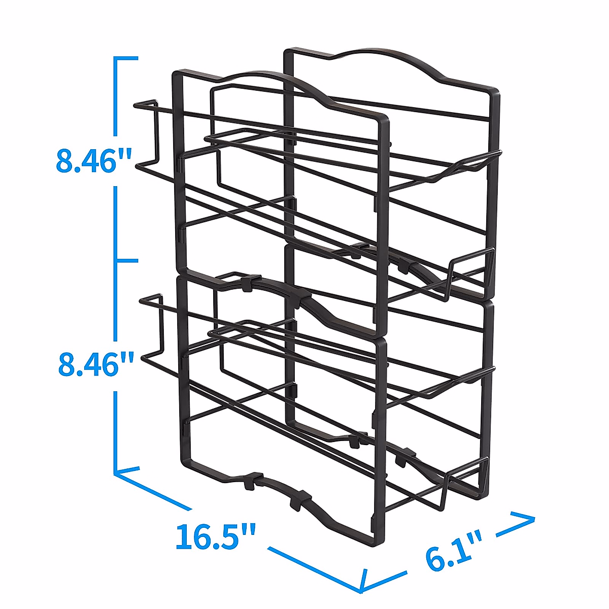 GILLAS 2 Pack Soda Can Organizer Rack for Pantry, Stackable Beverage Soda Can Storage Dispenser Holder for Refrigerator, Cabinet, Black