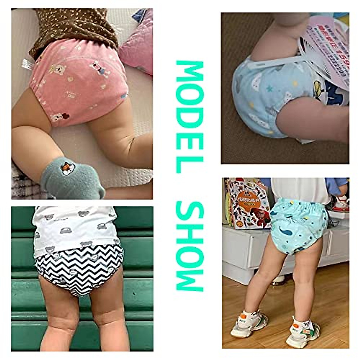 Orinery Unisex Cotton Reusable Potty Training Underwear Breathable Toddler Boys and Girls Pee Training Underpants Waterproof Training Pants 6-Pack (XT-G, 1-2T)