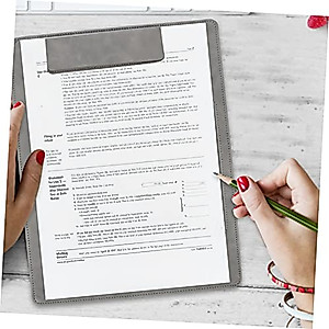 Ciieeo folder board client profile cards marketing supplies open house flags for real estate agents stationery document holder metal pencil Clip Board business office pu paper clip