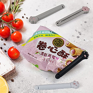 Ctpeng Cute Bag Sealer,Reusable Cat Chip Clips for Keeping Crisp,Bag Clip for Bread Snack Chips Sugar,Airtight Seal on Food Storage Bags(Paw,6PCS)