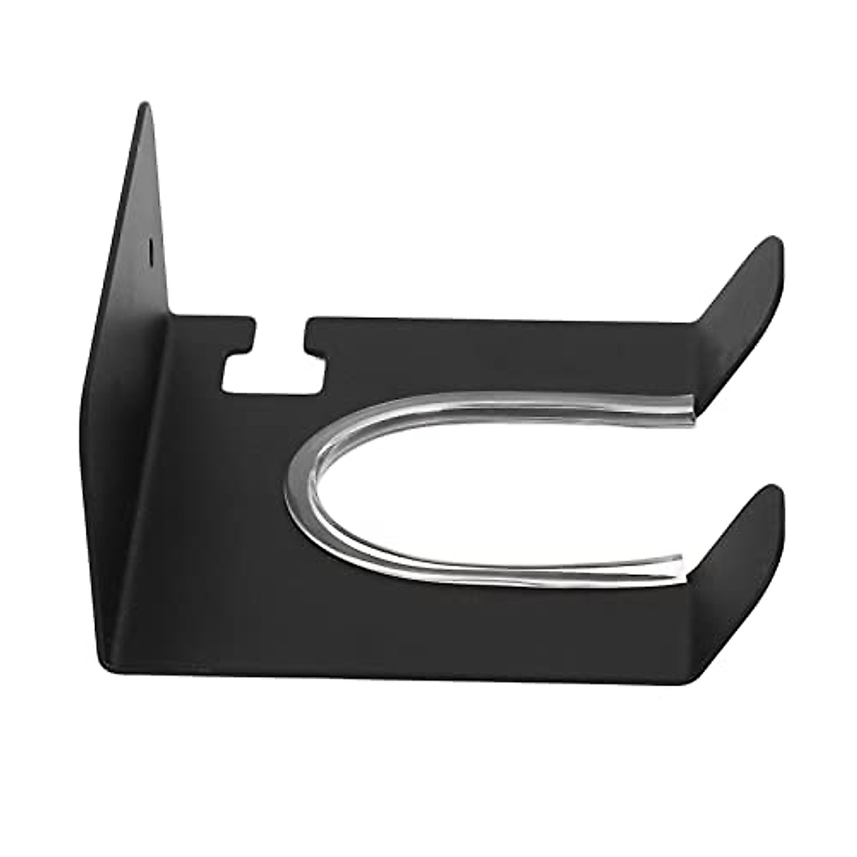 Hidyliu Hair Dryer Holder Adhesive Wall Mounted Hair Dryer Holder Wall Mount Compatible with All Hair Dryers, Stainless Steel Hair Dryer for Home Toilet(Black)