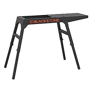 Blackstone Universal Griddle Stand with Adjustable Leg and Side Shelf - Made to fit 17” or 22” Propane Table Top Griddle – Perfect Take Along Grill Accessories for Outdoor Cooking and Camping (Black)