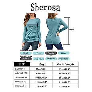 Sherosa Cute Tops for Women Trendy Fall Crew Neck Long Sleeve T Shirts Casual Tees Cream,XL