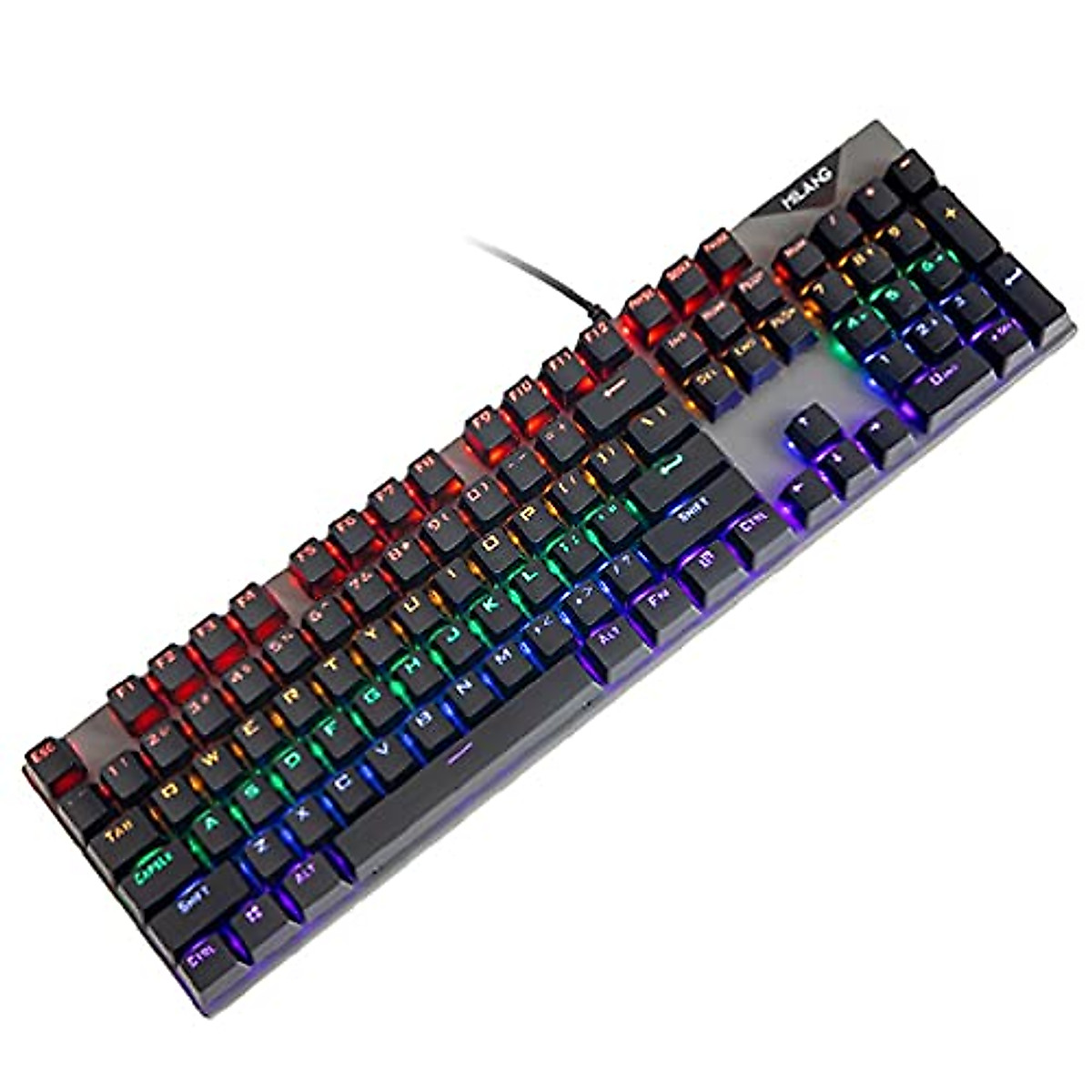 Qksky 104 Key USB Wired RGB Backlight Mechanical Gaming Keyboard Scientific Key Layout Green Axis Anti-Ghosting Keyboard 104 Key Gaming Keyboard