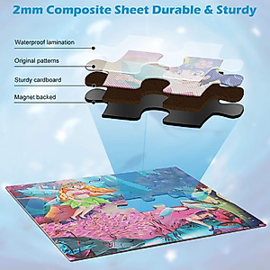 2 Set BST SHIER Magnetic Puzzles for Kids Ages 3 4 5 6, TWO-20 Piece Mermaid Animal Wooden Jigsaw Puzzles Book for Toddlers, Preschool Educational Toys for 3 4 5 6 Year olds Boys and Girls…