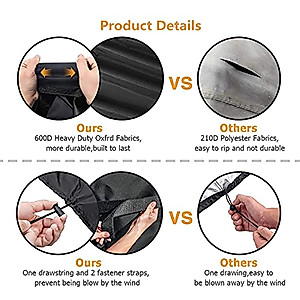 TENOVER Patio Furniture Covers,71" x 47" x 29" Larger Patio Rectangular Outdoor Covers of 600D Oxford Fabric with 4 Windproof Buckles Waterproof, Rain-Snow Proof Anti-UV