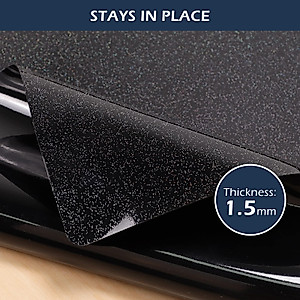 Office Chair Mat for Hard Floors, 63" x 51" Large Chair Mat for Hardwood Floor, Slip Resistant Floor Protector Chair Mat with Bling Surface Design, Vinyl Desk Mat for Home Office (Black)