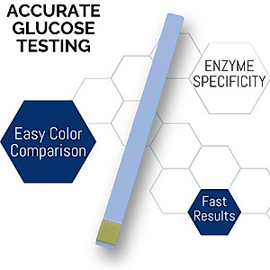 Eisco Labs - Scientific Glucose Test Strips - Educational Glucose Test Strips - Essential Tools for Food Science & Osmosis/Diffusion Experimentation, 100 Strips
