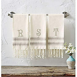 Mud Pie R Initial Turkish Hand Towel (Size 38" x 20")