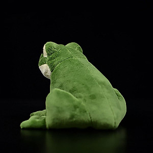 Nohito Kawaii Realistic Frog Plush Toy Simulation Green Frog Stuffed Animal Lifelike Amphibian Reptilian Plushie Pillow Toys Home Decoration 6.2" Long (Green Frog)