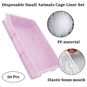 BNOSDM 50 PCS Disposable Rabbit Cage Liner Plastic Guinea Pig Cage Bedding Hamster Litter Pan Bags Universal Toilet Film for Bunny Ferret Chinchilla Hedgehog Small Animal