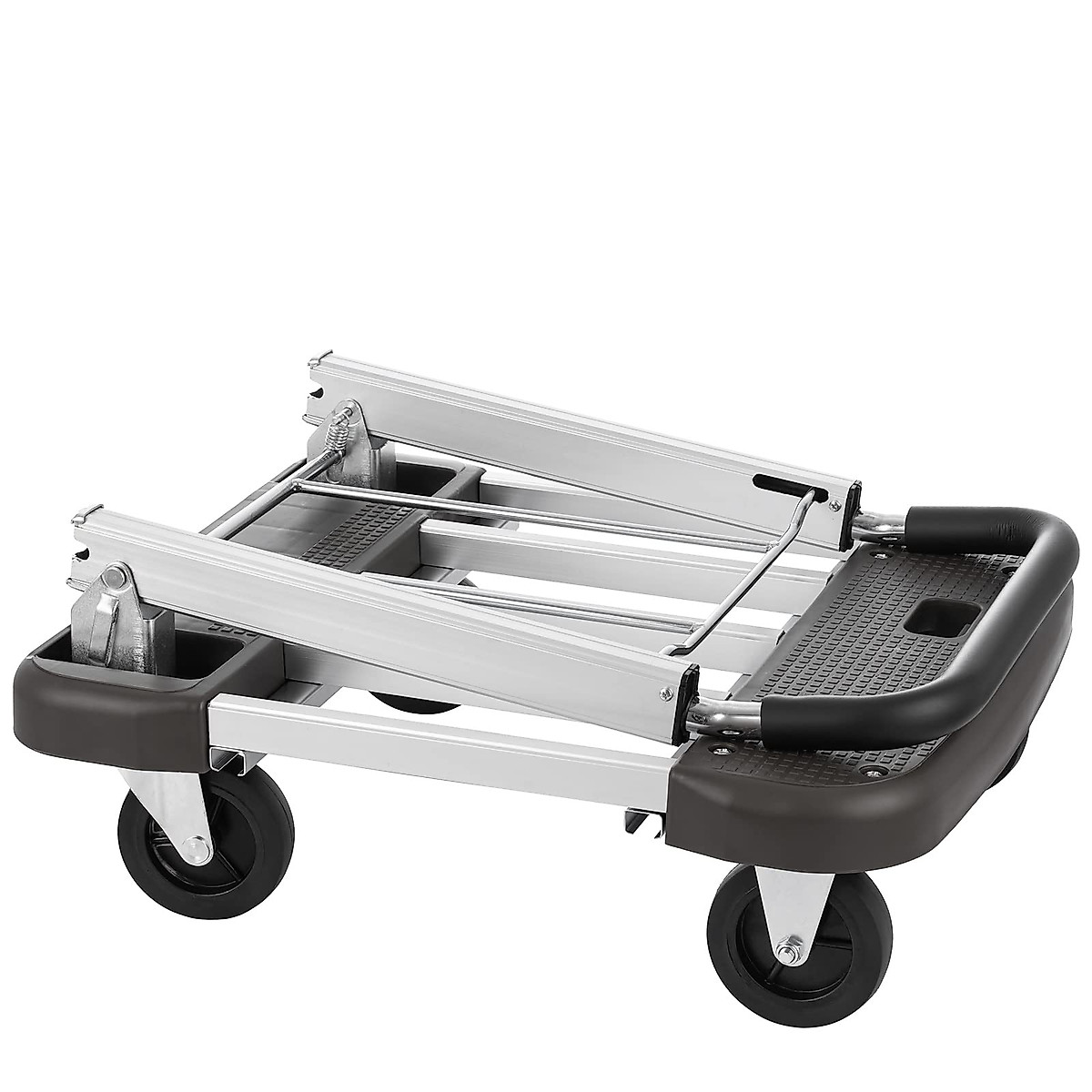 SmarketBuy Foldable Platform Cart 29" x 17" x 35" Aluminum Platform Truck 330lbs Capacity Folding Push Cart Adjustable Heavy Duty Platform Cart Dolly for Car House Office Luggage Moving