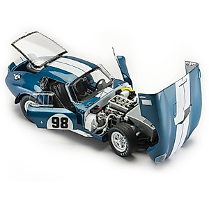 1965 Shelby Cobra Daytona Coupe #98, Blue w/ White Stripes - Shelby SC130 - 1/18 Scale Diecast Model Toy Car