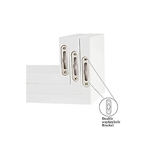 Daisyware Wall Mount U Shape Floating Shelves, MDF Wood Shelves Perfect in Bedroom, Living Room, Dining Room, Bathroom & Home Office, Set of 3 (White)