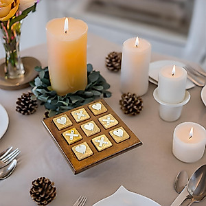 EARTHLY HOME Wooden Tic Tac Toe Game - Board Game for Kids and Family - Table Top Living Room Decor Fun Game - Indoor Outdoor Adults Classic Travel Game (Brown)