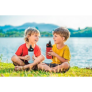 Hydraflow Hybrid Kids Water Bottle with Flip Straw Lid and Boot - Triple Wall Vacuum Insulated Water Bottle (14oz, Game Controller) Stainless Steel Metal Thermos, Reusable Leak Proof BPA-FREE