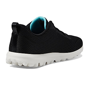 Skechers Women's GO Walk Travel-Fun Journey Sneaker, Black/Aqua, 8
