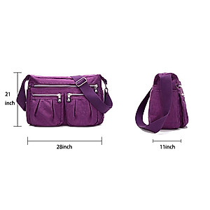 MINTEGRA Crossbody Shoulder Bag for Women, Nylon Waterproof Messenger Bag Lightweight Travel Work Bag Purse