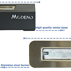 Modeno Tabletop Fire Pit Portable Ethanol Fireplace Smokeless Alcohol Firepit for Indoor Table. Small Fire Place for Balcony Decoration 13.8’’x7’’x 5.7’’ Black