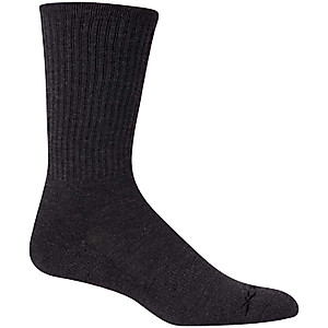 Reebok Men's Cushioned Comfort Athletic Performance High Crew Socks (5 Pack), Size 6-12.5, Lead Grey