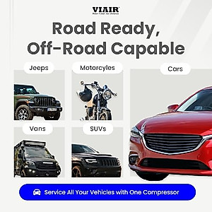 VIAIR Digital EVC85P - Portable Air Compressor Tire Inflator for Car, SUV & Truck | Preset Automatic Shut Off Feature | 12V Road Tire Pump Air Compressor 60 PSI