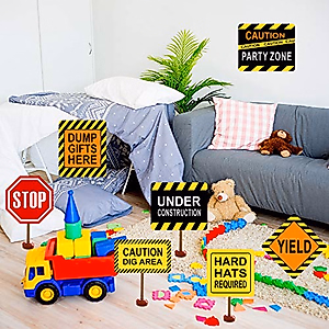 Camping Themed Party Decorations, 10 - 11.8 Inch Laminated Camping Sign Cutouts, Camping Theme Party Signs, Paper Camping Cutouts with 40 Glue Point Dots (9 Pieces Camping Sign)