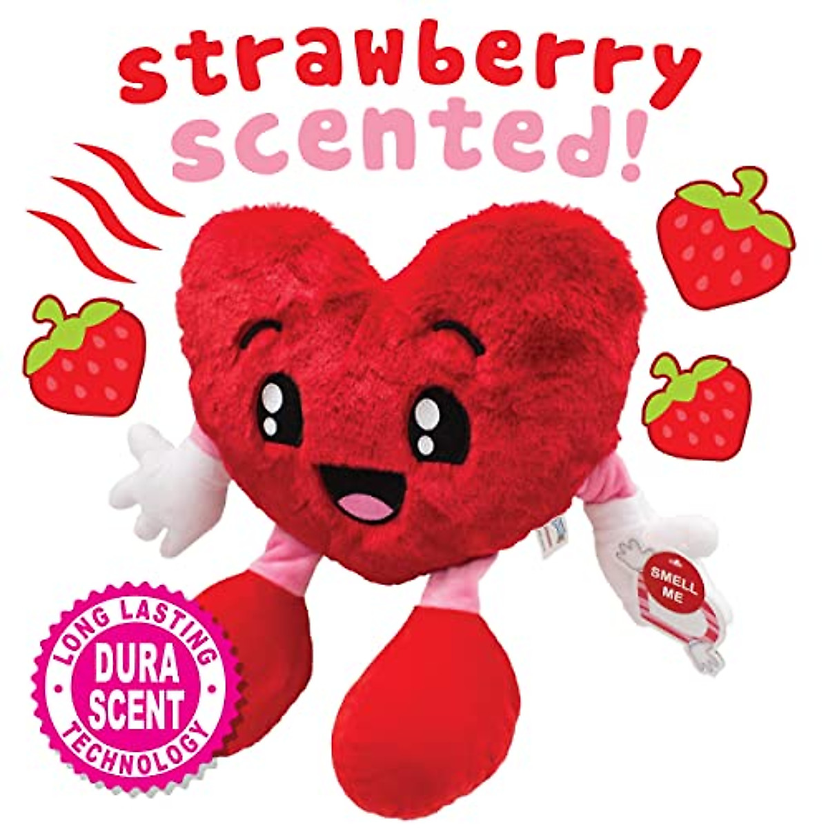 Scentco Sweetheart (Heart) - 10" Patented Gourmet Strawberry Scented Stuffed Plush - Valentines, Gifts for Kids, Gift Guide