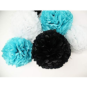 Turquoise Graduation Decorations 2023 Baby Shower Decorations Robin's Egg Blue White Black Silver Party/Black Polka Dot Balloons Turquoise Birthday Party Decorations/Bridal Shower Decor