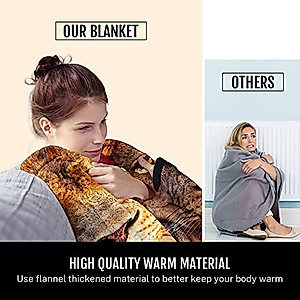 Britimes Lion Fuzzy Flannel Throw Blankets, Soft Blankets and Throws, Daughter Mom Friend Gift Lion Print Decorative Throw Blankets for Couch, 60"X80"