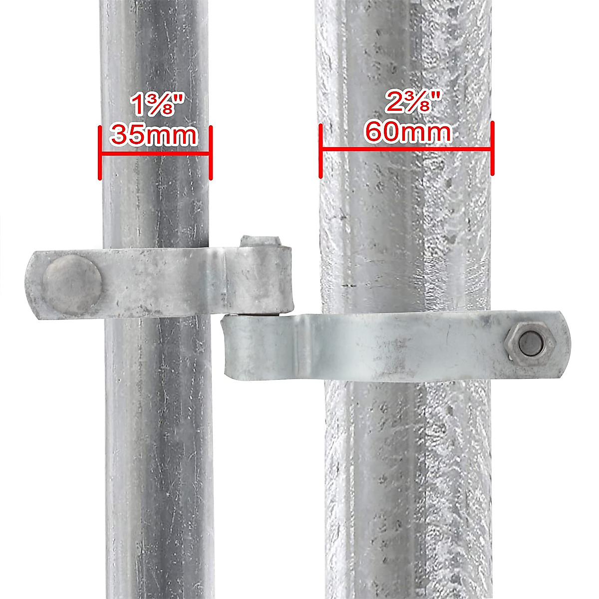 GBGS 4 Sets 2-3/8" x 1-3/8" Chain Link Fence Gate Post Hinge,Cattle Corral Rail Hinge,Max Load 220lb