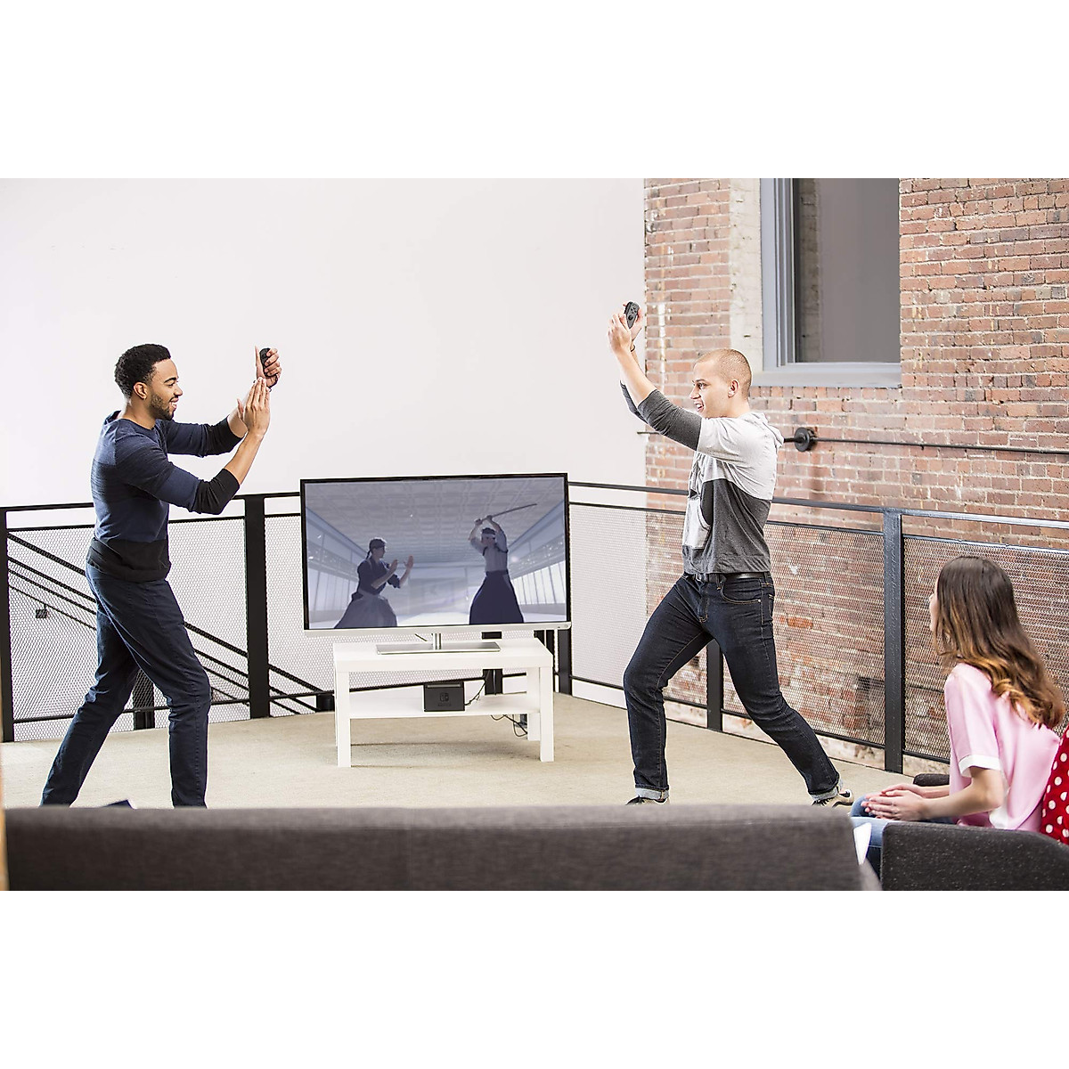 Nintendo Switch System Console , Neon Blue & Neon Red with Mario Tennis Aces & 1-2-Switch (Renewed)