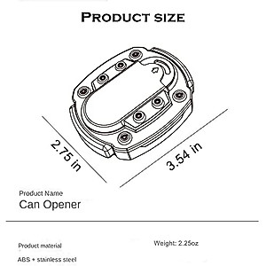 Can Opener Manual Beer Hand Held Safety Easy Camping Side Cut Can Openers Cover Smooth Edge, with Bottle Opener Black