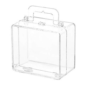 Hammont Suitcase Shaped Acrylic Candy Boxes - 12 Pack - 2.55"x1.96"x1.18"- Perfect for Weddings, Birthdays, Party Favors and Gifts | Designer Cute Clear Lucite Plastic Treat Containers