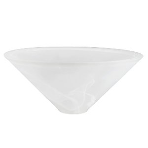 Aspen Creative 25301-64-1, Alabaster Glass Shade for Medium Base Socket Torchiere Lamp, Swag Lamp, Pendant, Island Fixture, 12-7/8" Diameter x 5-3/4" Height