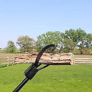 Redneck Convent Heavy-Duty Log Grabber Fire Tongs Poker Tool with Spring Handle and 3 Prong, 36in – Place Wood on Campfire Fireplace