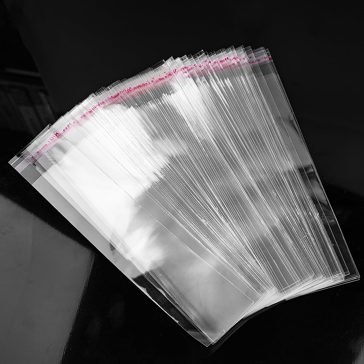 FVOLREM 220 Pcs Self Sealing Cellophane Bags, 2x10 Inches Clear Resealable Packaging Bags for Cookies, Candy, Treats, and Small Products