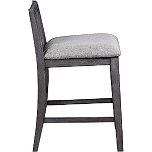 New Classic Furniture Heston Storage Counter Table Set with Two Chairs, 36-Inch, Gray