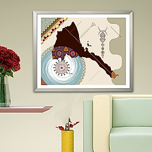 Eritrea Map Art Print Asmara Poster East African Abstract Painting Decor Unframed