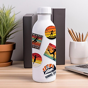 Pack 50 Pcs Track and Field Running Stickers for Water Bottles Waterproof Laptop Computer Phone Case Scrapbooking Teens Adults Men Girls Aesthetic Sticker Packs Small Vinyl Decals