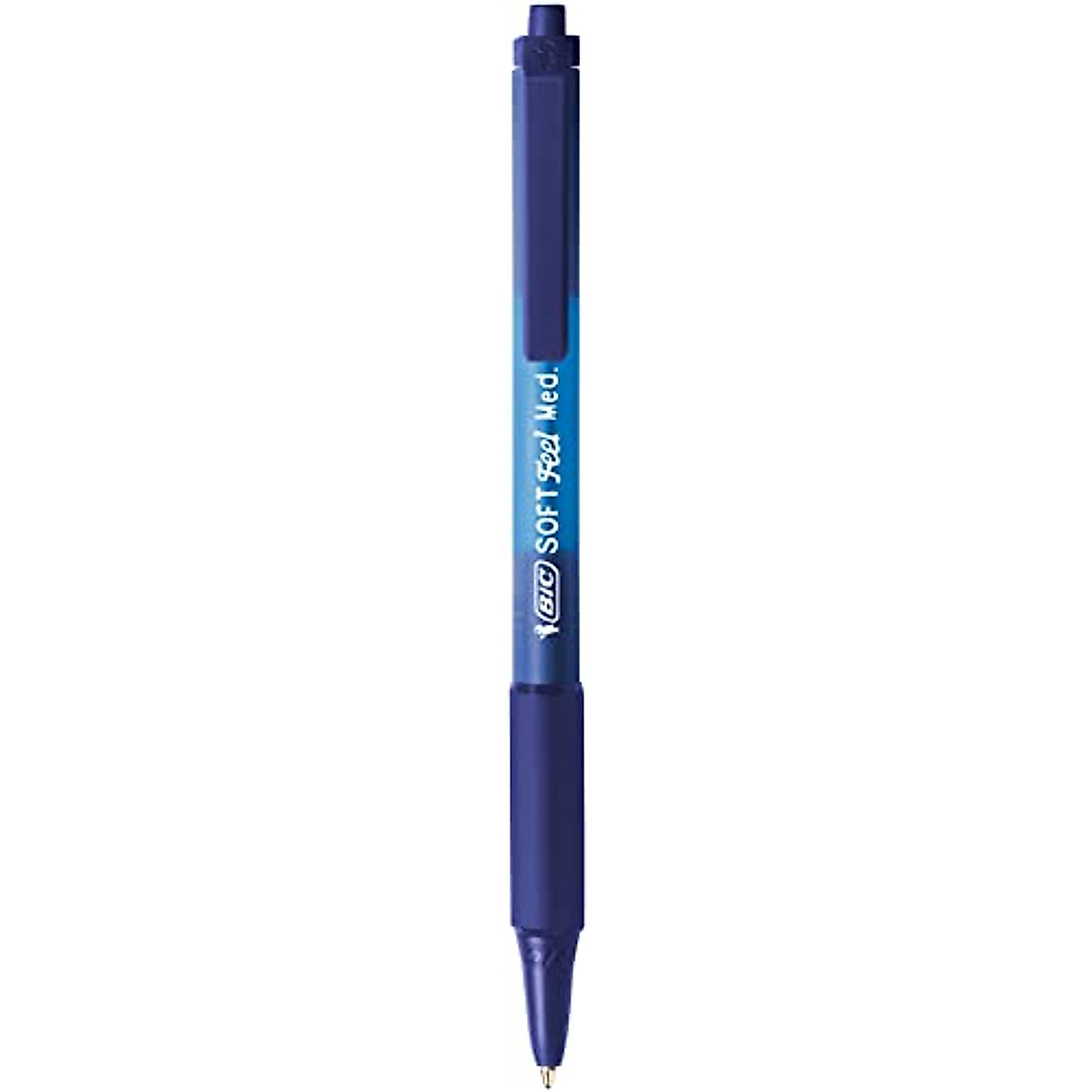 BIC Soft Feel Retractable Ballpoint Pen, Medium Point, Blue, 12-Count