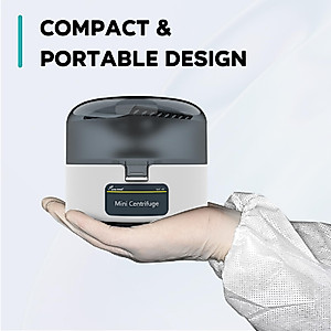 LAB FISH Mini Centrifuge Machine 4000 RPM,980 xg RCF,Lab Benchtop Microcentrifuge W/ 2-in1 Rotor for 0.2/1.5/2ml Capacity Scientific Test Tubes