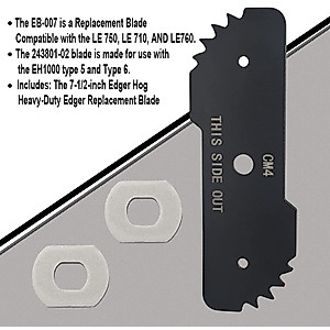 Haiouus 7-1/2" EB-007 Edge Hog Heavy-Duty Edger Replacement Blades, Compatible with Black & Decker, Fits Model LE750, LE710, LE760, for Black-Decker Edger Blade (2)