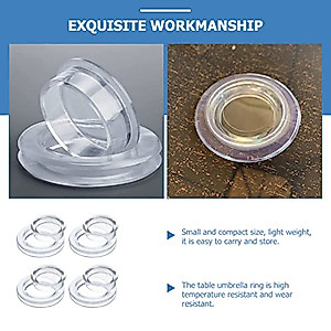 DOITOOL 4 Sets Patio Table Umbrella Hole Ring and Caps Set, Silicone Umbrella Hole Plug and Cap for Glass Patio Garden Beach Table Deck Yard, 2 Inch (Clear)