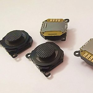 IJJ Replacement Parts Analog 3D Button Thumbstick Stick Joystick Rocker with Cap for PSP 1000 1001 -Black 2PCS，PSP 2-Axis Analog Thumb Joystick