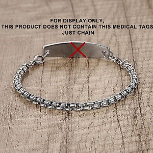 LinnaLove Stainless Steel Rolo Chain Interchangeable Bracelets-Match Medical id tag(CK06-6)